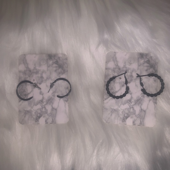 other | Jewelry | New Bundle Small Black Hoop Earrings S5 | Poshmark